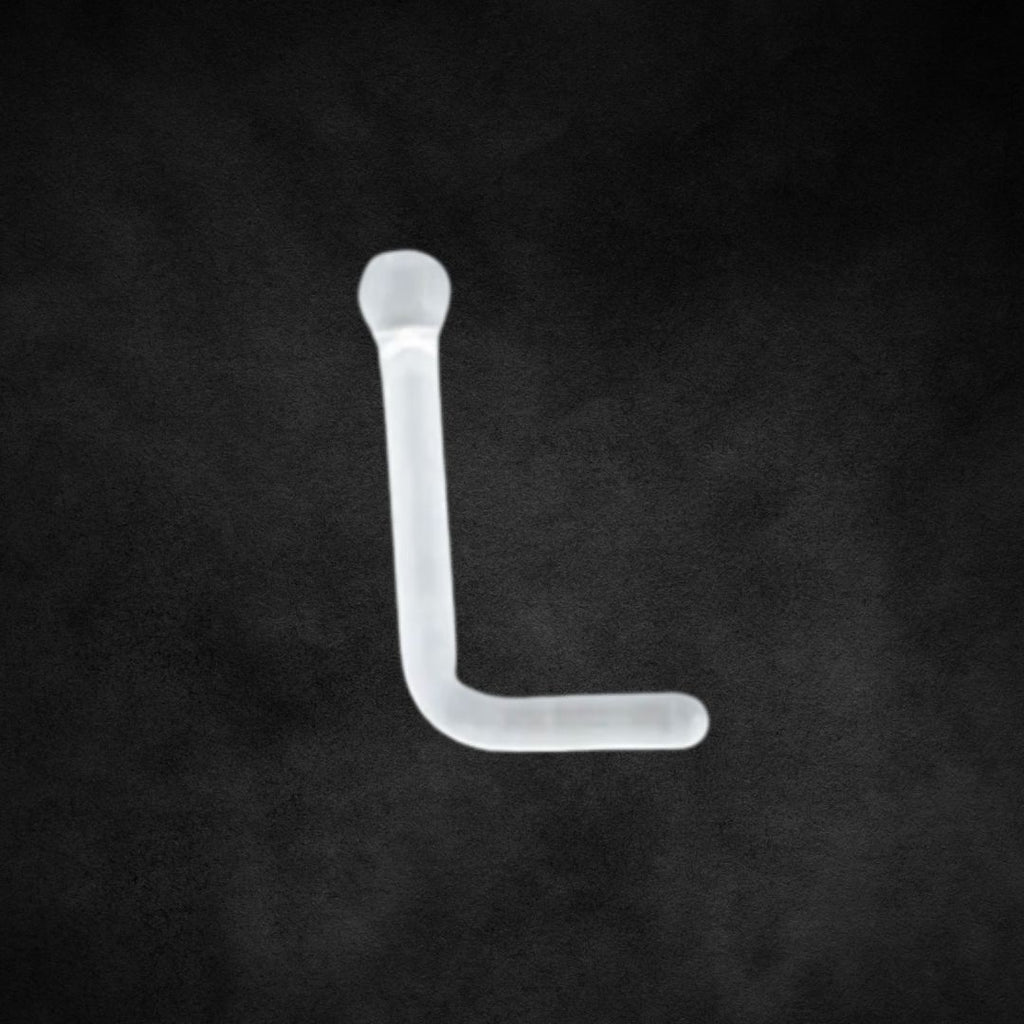Clear Glass L Shaped Nose Piercing Retainer – MrInkwells