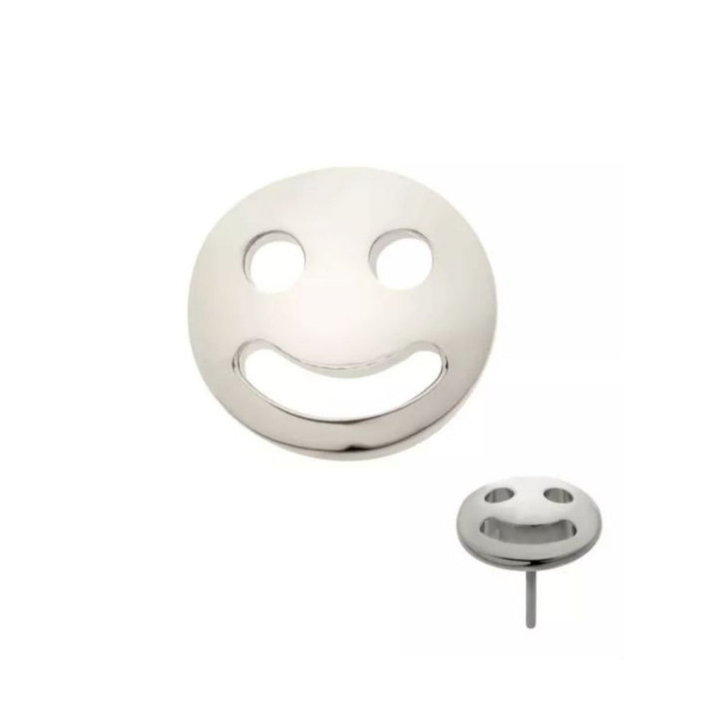 Titanium Threadless Push In Flat Back Smiley Face Earring – MrInkwells