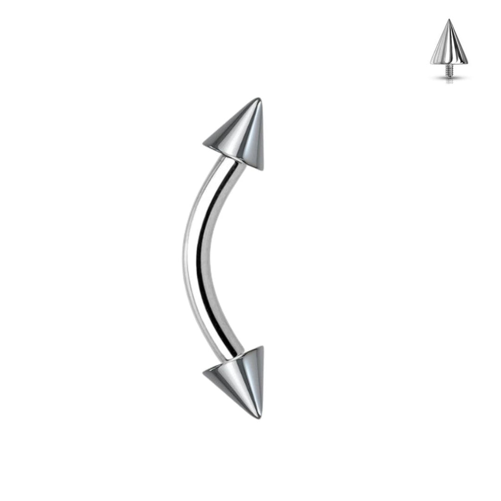 Titanium Internally Threaded Spiked End Curved Barbell – MrInkwells