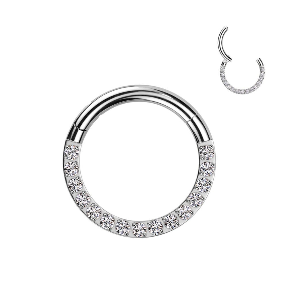 Titanium Front Facing CZ Hinge Hoop – MrInkwells