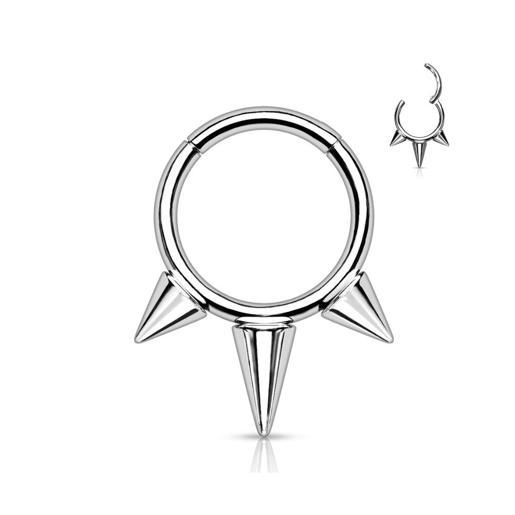 Titanium Triple Spike Hinge Ring – MrInkwells