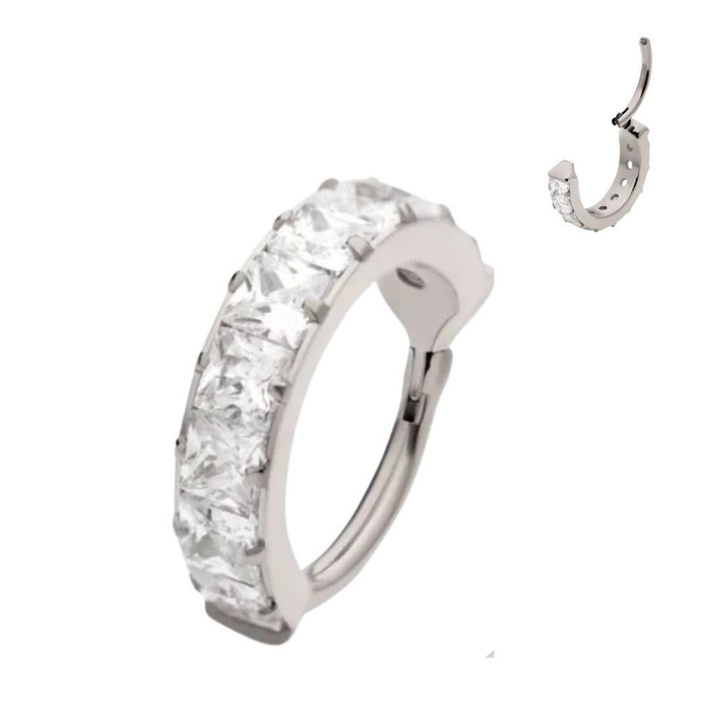 Titanium Channel Set CZ Thick Hinge Earring – MrInkwells